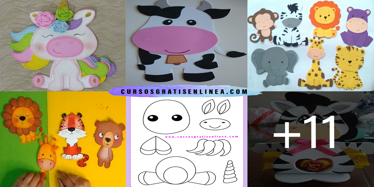 APRENDE HACER ANIMALES DE FOMY CON MOLDES PASO A PASO